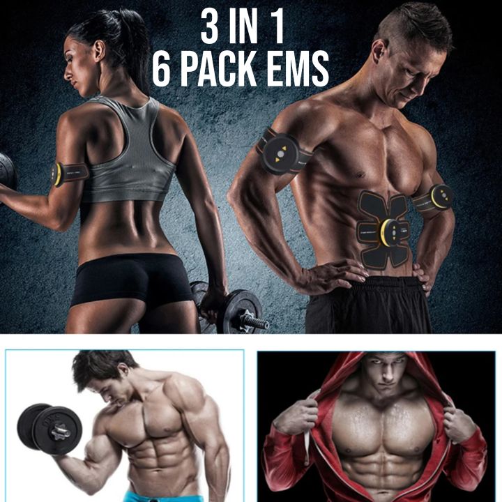 3 in 1 6/8 Packs Muscle Training Gear Body Shape Fitness Gym ABS ...