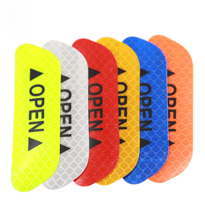 4Pcs/set Car Door Stickers Universal Safety Warning Mark OPEN High ...