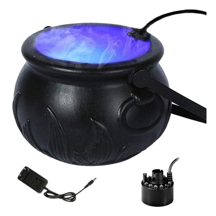 NAMUNY Halloween Witch Jar Cauldron Mist Maker Smoke Fog Machine with ...