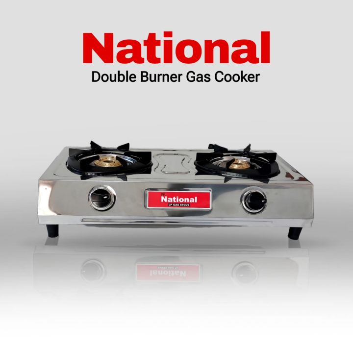 Stainless Steel Double Burner Gas Cooker - 6-Month Warranty | Daraz.lk