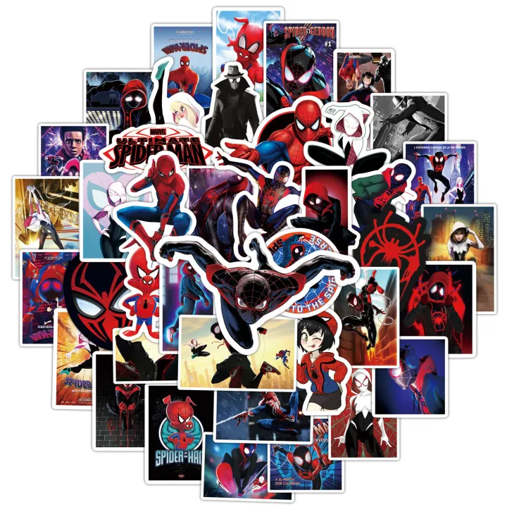 50PCs Marvel Spider-Man: No Way Home stickers black Spider-Man funny ...