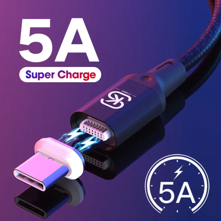 SIKAI 5A Magnetic Cable Micro USB Type C Lightning plug For iPhone ...