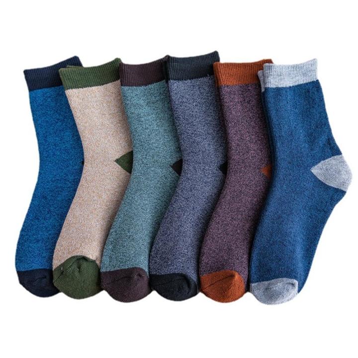 Colorful Winter socks Soft Towel-like Ribbed Men's socks Interlace ...