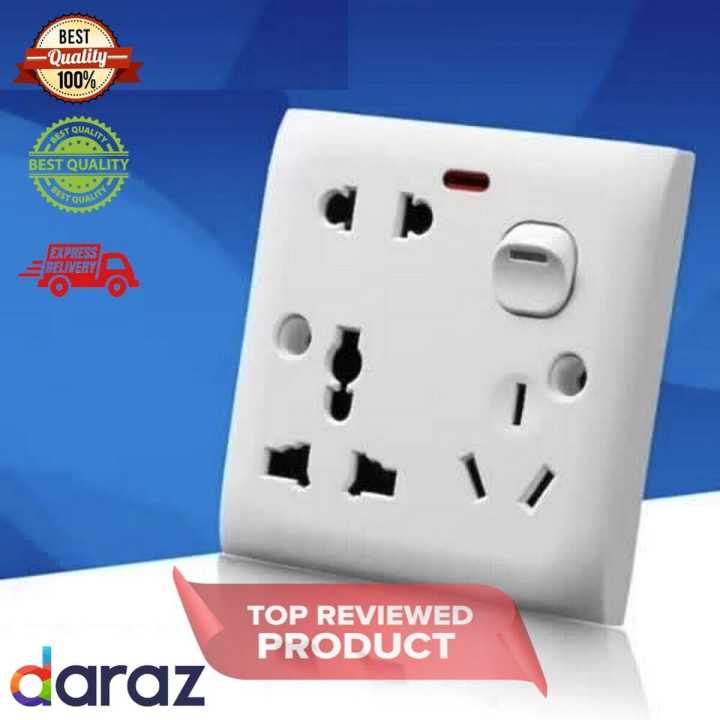 Universal Wall Switch Socket Switch 2 & 3 Pin Multi Plug Base | Daraz.lk