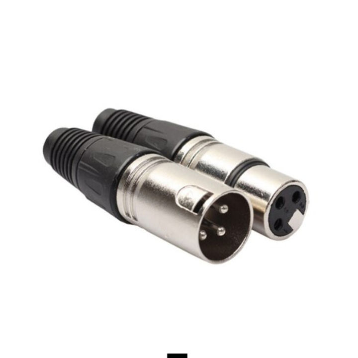 XLR 3-Pole Female Male Audio Microphone Wire Cable Connectors Socket 3 ...