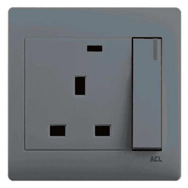 ACL Elegance Switched Outlet Socket Neon - Grey | Daraz.lk
