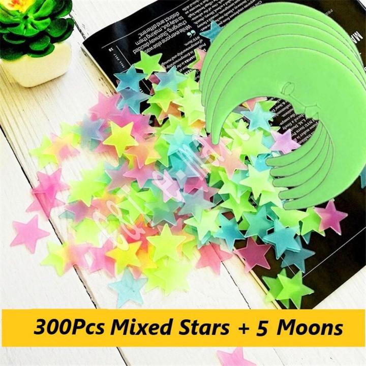 Moons + 300 Pieces Star Stickers High Quality 3D Light Emitting Stars ...