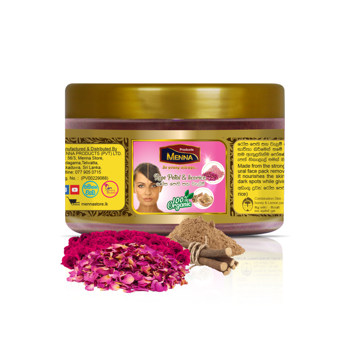 Menna Products Rose & Licorice Skin Brightening Pack | Daraz.lk