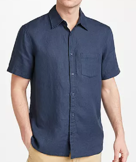 Men's Linen Short Sleeve Black Ash Maroon Shirts Casual Small DIMC Boy ...
