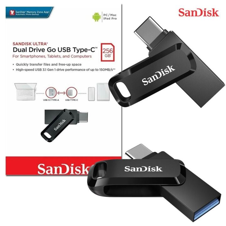SanDisk OTG Flash Drive Ultra TypeC 256GB Ultra Dual GO USB3.1 Disk OTG ...