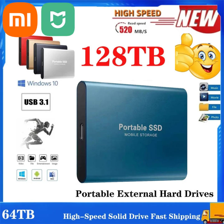 New style Xiaomi Mijia Portable 128TB 64TB SSD External Moblie Hard ...