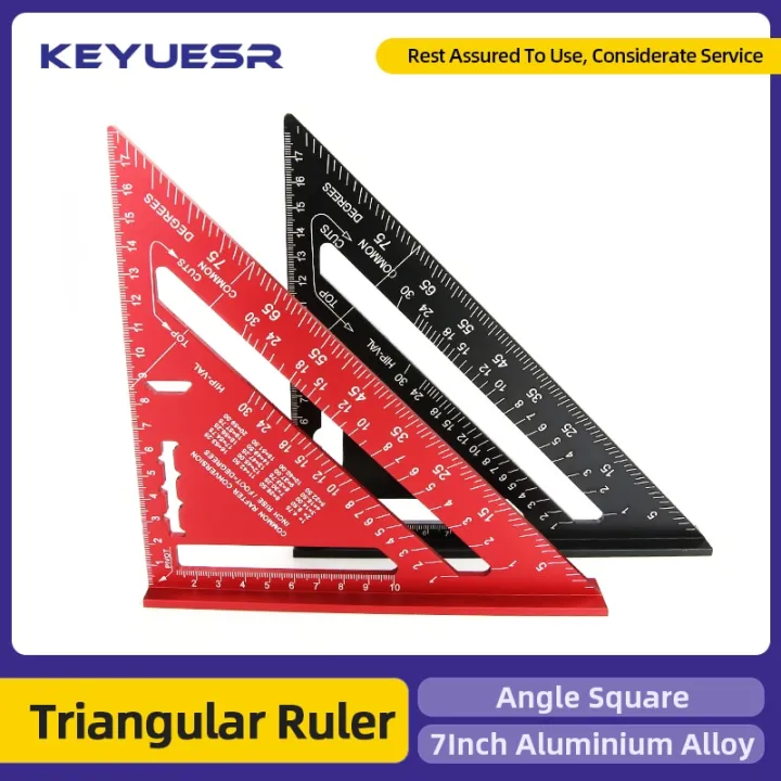 Triangle Rule 90 Degree Angle Meter 7 Inch Triangular Ruler Try Square ...