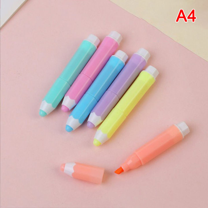 6Pcs/Lot Cute Cartoon Cat Highlighters School Office Stationery ...