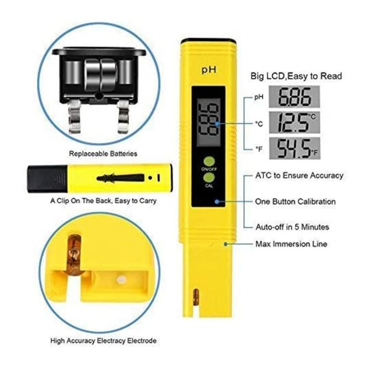 0.01 PH Water Quality Digital Tester for Kitchen, Pool, Laboratory ...