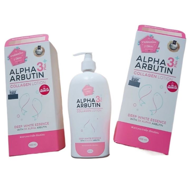 Thailand 3x ALPHA ARBUTIN PLUS LOTION 500 Ml Natural Extracted Collagen Vitamin C, AAL5 Vitamin ...
