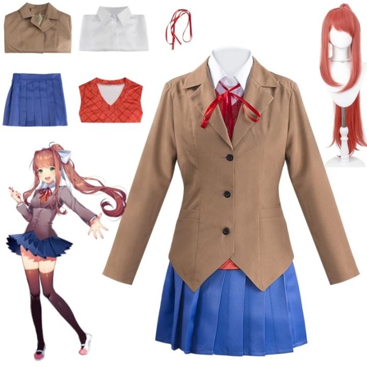 Anime Doki Doki Literature Club Monika Cosplay Costumes Sayori Yuri ...