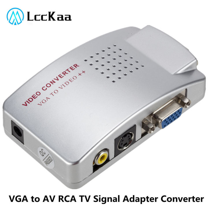 Lcckaa Vga To Av Rca Tv Adapter Converter Pc Converter Box Video Switch ...