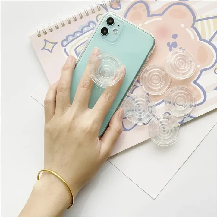 Transparent Round Foldable Grip Tok Socket Stretch Phone Holder Talk ...