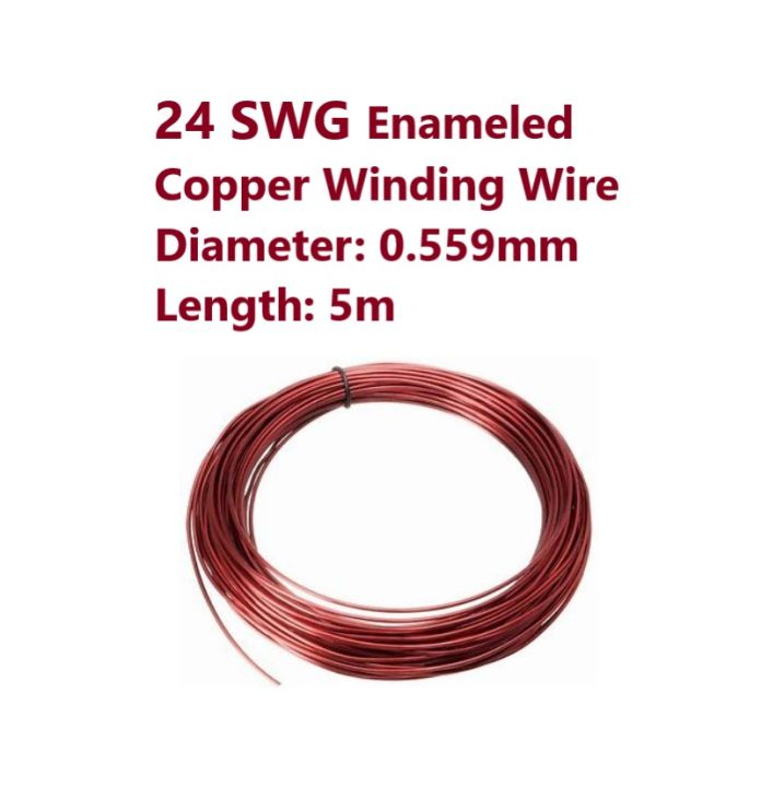 24 SWG 0.559mm Diameter Coil Winding Enameled Copper Wire -5m Length ...