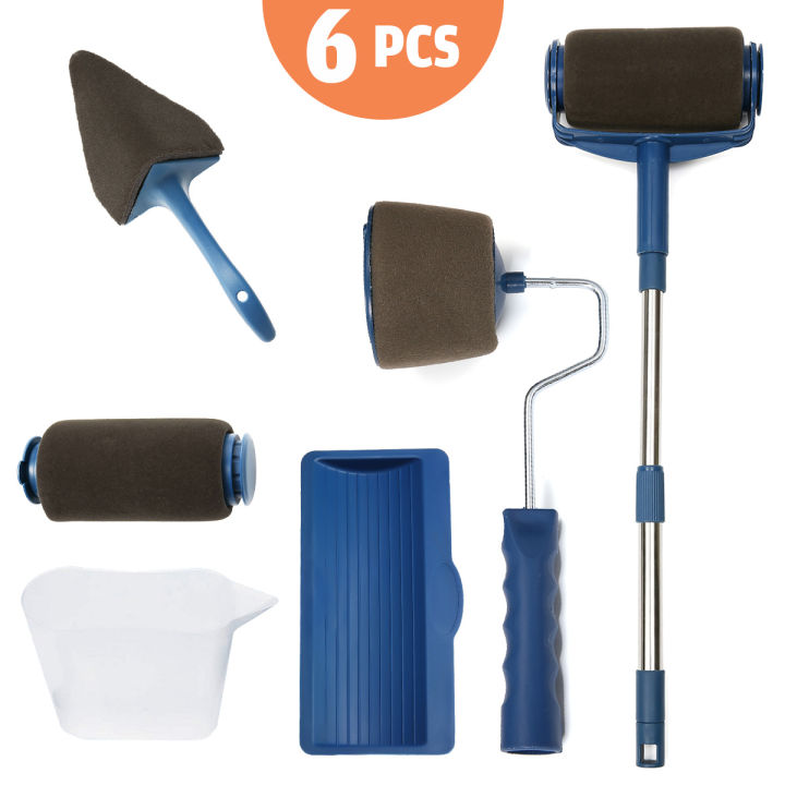 6Pcs Professional Paint Roller Refillable Paint Roller Painter Set ...