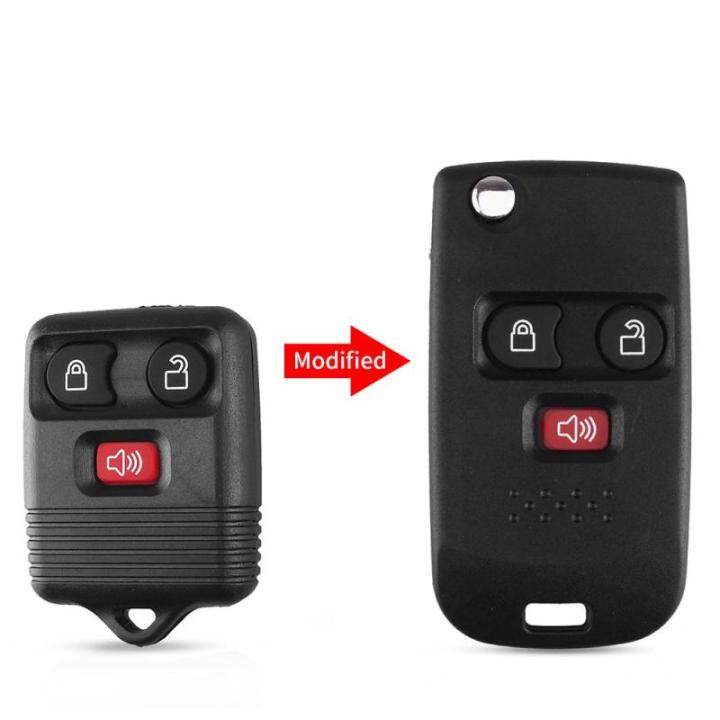 3 folding buttons for car remote flip key shell fob for Ford 2001-2011 ...