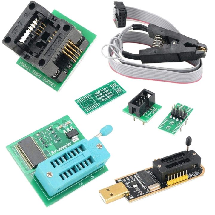 Ch341a bios USB Programmer sop8 dip8 1.8V conversion socket 8-pin test ...