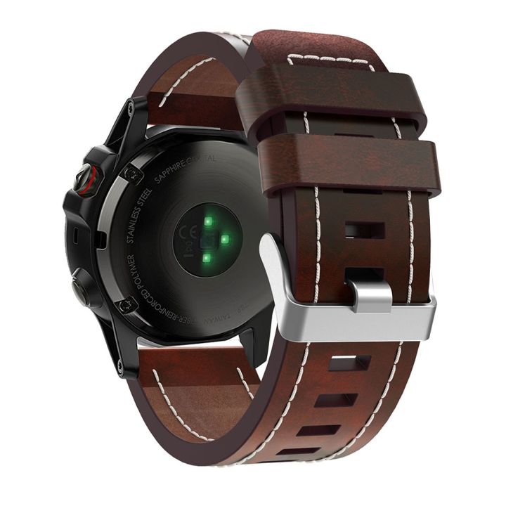 For Garmin D2 Charlie 26mm Sewing Leather Steel Buckle Watch Band ...