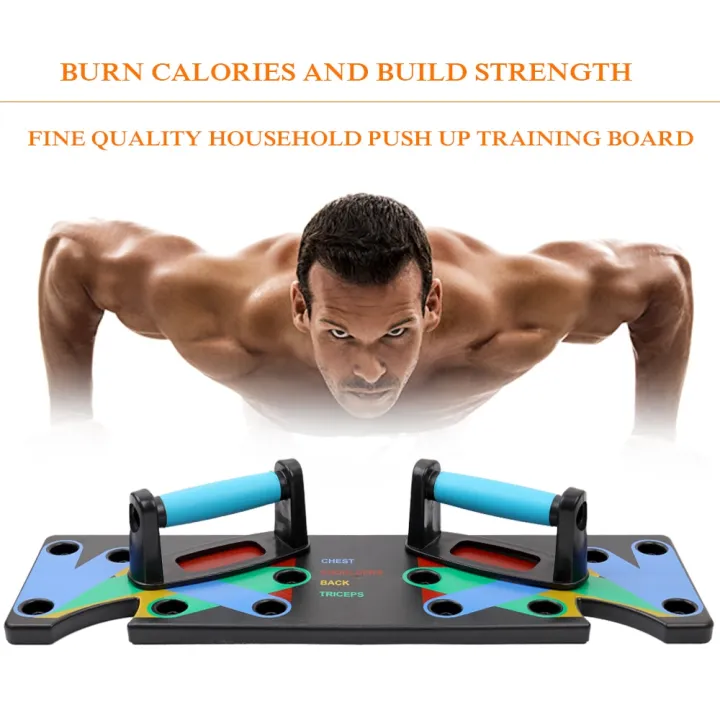 Foldable Push Up Board System with Resistance Tube Band Pull Rope Body ...
