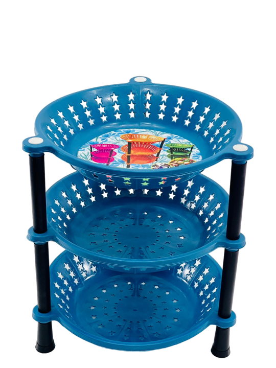 Vegetable & Fruits Rack 3 Layer Multipurpose Round Shape Kitchen ...