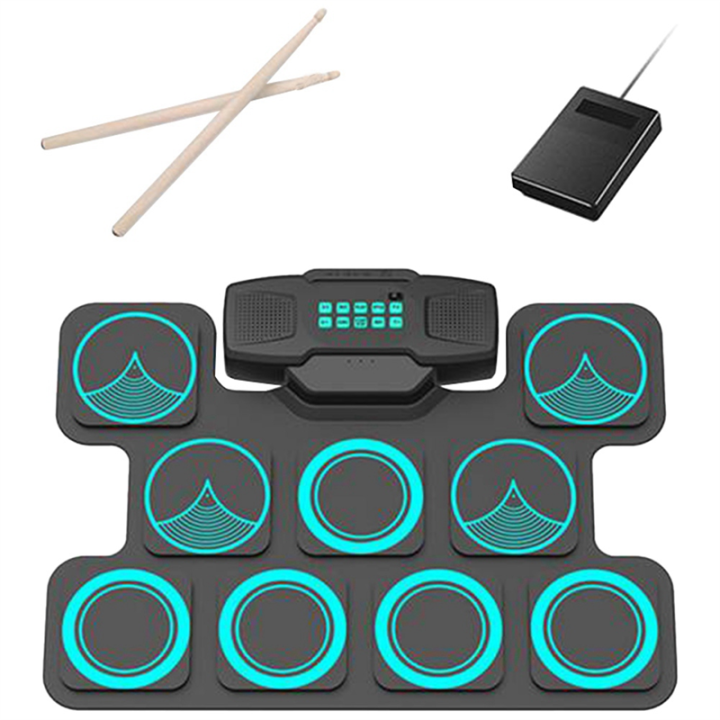 MIDI Parts Drum Stick Pedal Accessories 9 Drum Pads Beginner Practice ...