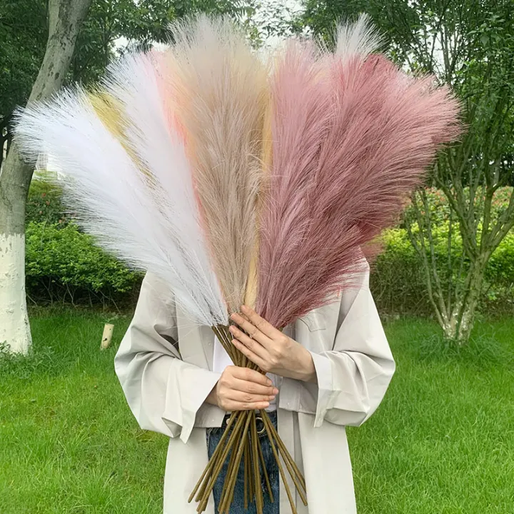 1pc 85cm Tall Artificial Pampas 12 Forks Feather Faux Bulrush Reed ...