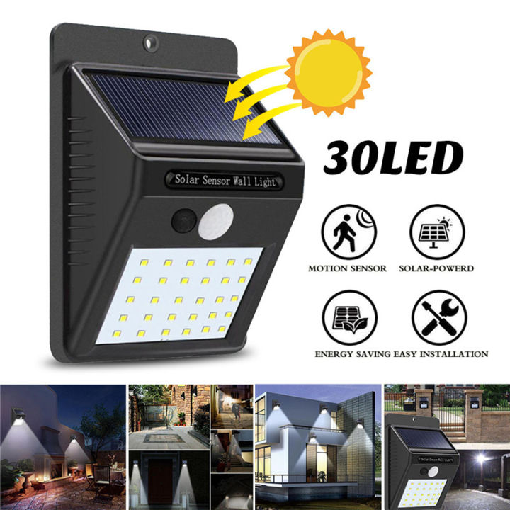 Solar Powered Automatic Motion Activated uptp 30 LED Outdoor Wireless ...