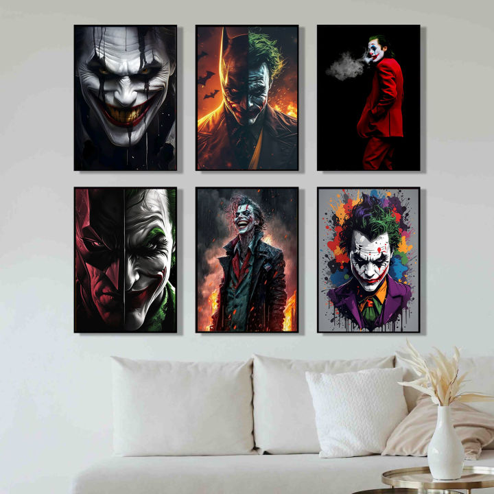 A4 Size (21 x 29.7 cm) Framed joker batman gaming room creative elegant wall art wall decoration ...