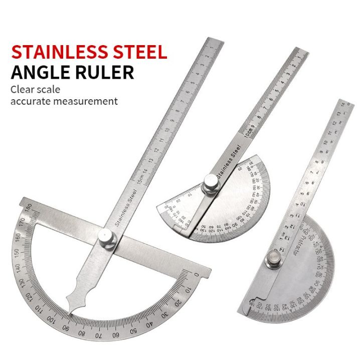Stainless Steel Goniometer Angle Gauge 180 Degree Protractor Metal ...