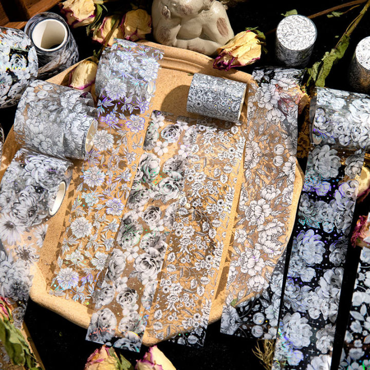 RHS Online Pure Brocade Flowers Series Masking Tapes Decorative Sticky ...