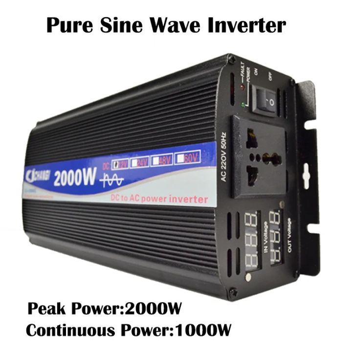 2000W Pure Sine Wave Inverter 2000W Power Solar Car Inverters With LED ...