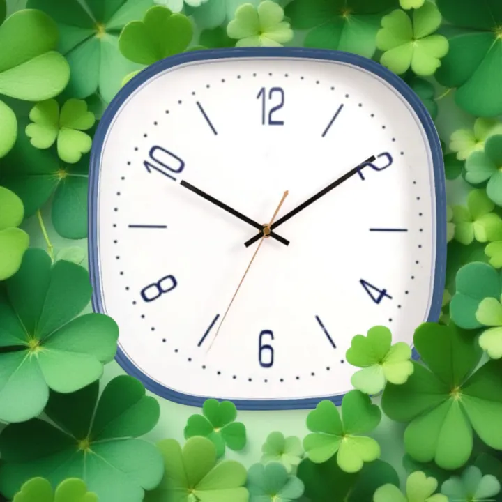 9.9 Inch Wall Clock Square Shape Silent Non-Ticking Quartz Movement ...