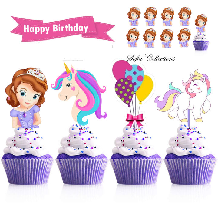 Princess Sofia Cake Topper (12 pcs) | Daraz.lk