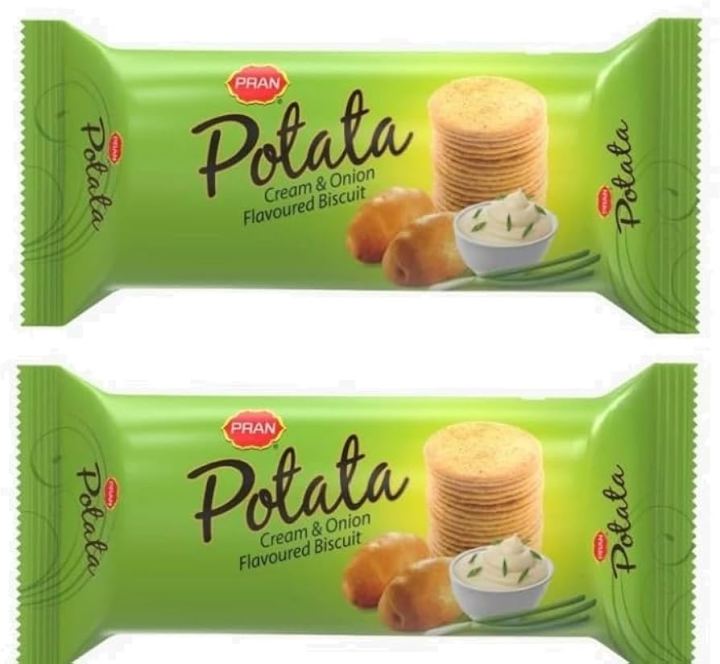 2Pcs Pran Potato Cream & Onion Flavoured Biscuit Serving Suggestion ...