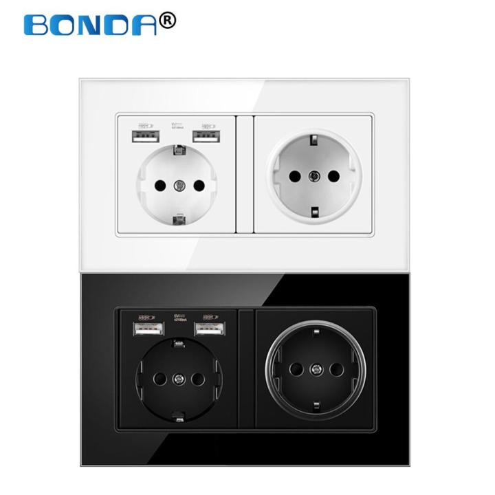 Wall Socket EU Power Sockets with Double USB Outlet 4 Charge Port 146*86mm 16A Ac100-250V | Daraz.lk