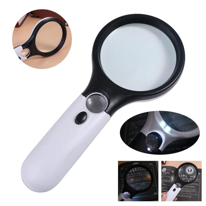 Pocket LED Light Handheld Magnifier Lens Illuminated Magnifying Glass ...
