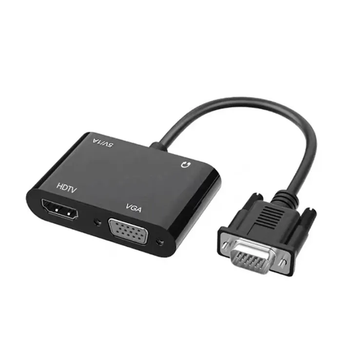 VGA to HDTV + VGA Converter Computer Connect Monitor Tv Dual Screen ...