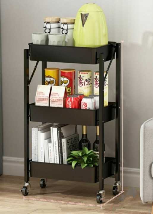 3 Layer Kitchen Storage Rack Floor Stainless Steel Movable Storage Rack ...