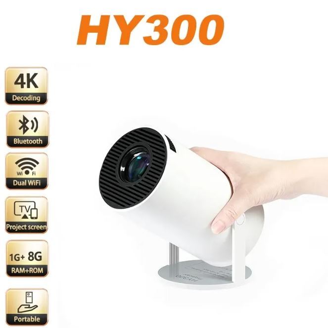 HY300 Projector 4K HD Android 11 Dual WIFI 6.0 120 ANSI BT5.0 1080P ...