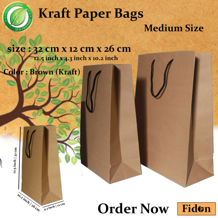 Kraft Paper Bags with Black Code Handdle | Daraz.lk