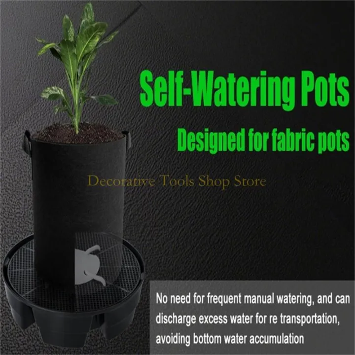 QX2E Automatic Watering Saucers Stand Plastic Garden Pot Base with ...