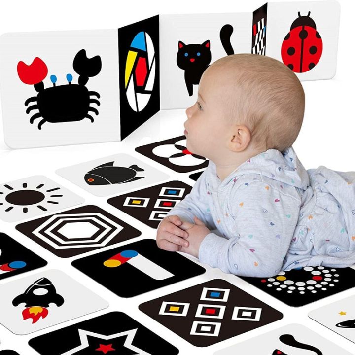 Montessori Baby Visual Stimulation Card Black White High Contrast Flash ...