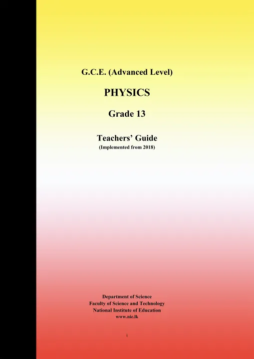 Physics (2018) Teachers Guide - Grade 13 - English Medium | Daraz.lk