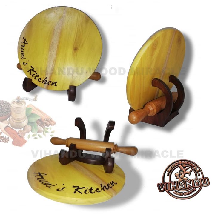 Cutting Board and Roller pin with Rack | Daraz.lk