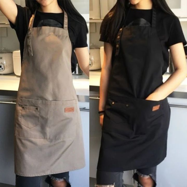 NEW 2 Pockets Kitchen Items Apron Dress Chef Waiter Aprons Womens Mens ...
